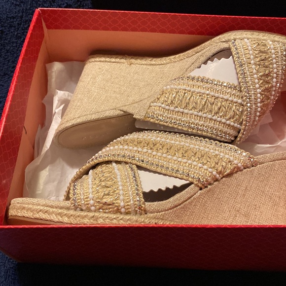 Kelly & Katie | Shoes | Brand New Pair Of Mixed Media Nuts Wedge ...